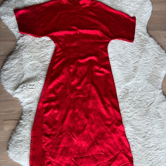 Nasty Gal | Dresses | Nasty Gal Red Fine Satin Midi Dress Size 4 | Poshmark